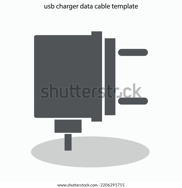Usb Charger Data Cable Template Flat Stock Vector (Royalty Free ...