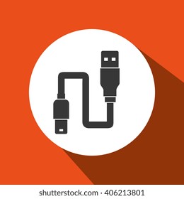 Usb Cable Circle Flat Stock Vector (Royalty Free) 761695639