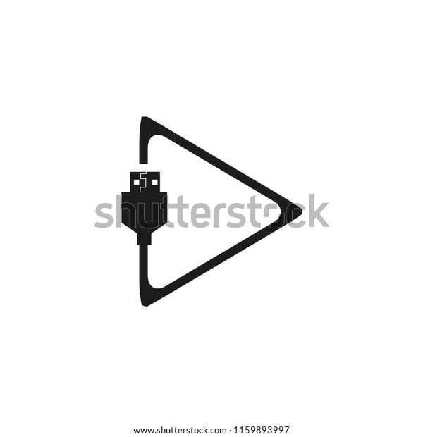 Usb Cord Form Triangle Icon Stock Vector (Royalty Free) 1159893997 ...