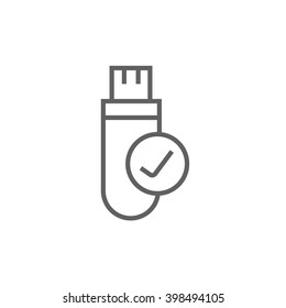 Usb Flash Drive Line Icon Stock Vector (Royalty Free) 398494105 ...