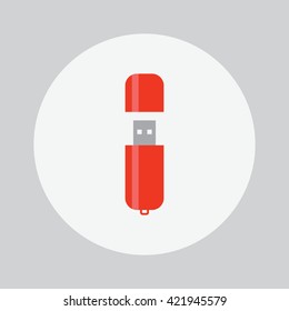 Usb Flash Drive Red Color Icon Stock Vector (Royalty Free) 421945579 ...