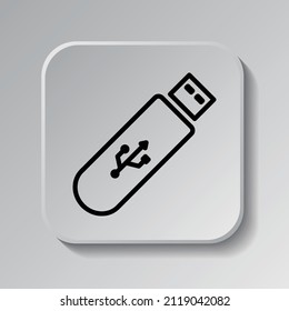 Usb Flash Drive Simple Icon Vector Stock Vector (Royalty Free ...