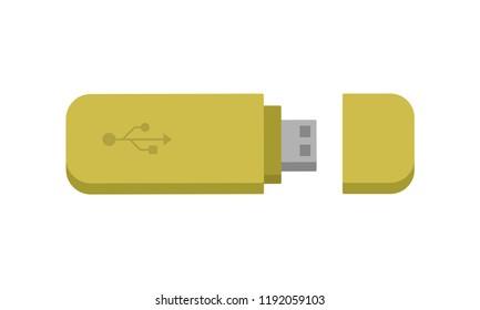 Usb Flashdrive Vector Icon Illustration Stock Vector (Royalty Free ...