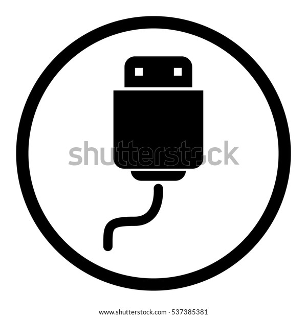 Usb Icon Circle On White Background Stock Vector (Royalty Free ...