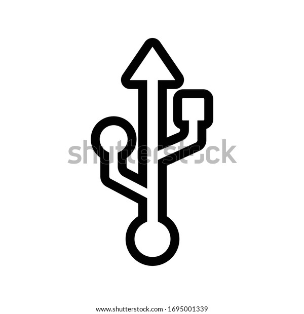 Usb Icon Outline Isolated Vector Illustration Stock Vector (Royalty ...