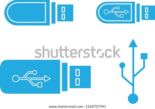 Iconos USB ilustración vectorial en color: vector de stock (libre de ...