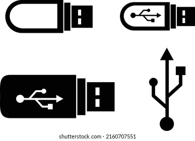 Usb Icons Vector Illustration On White Stock Vector (Royalty Free ...