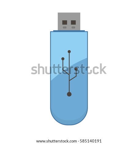Usb Key Icon Cartoon Vector Illustration Stok Vektör (Telifsiz ...