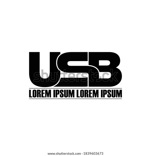 Usb Letter Monogram Logo Design Vector Stock Vector (Royalty Free ...