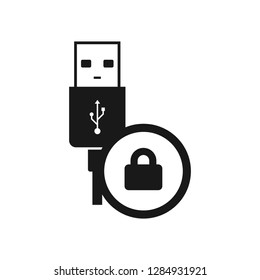 Usb Lock Icon Stock Vector (Royalty Free) 1284931921 | Shutterstock