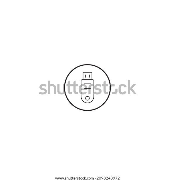 Usb Outline Style Icon Circle Stock Vector (Royalty Free) 2098243972 ...