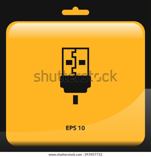 Usb Plug Icon Vector Illustration Stock Vector (Royalty Free) 393907732 ...
