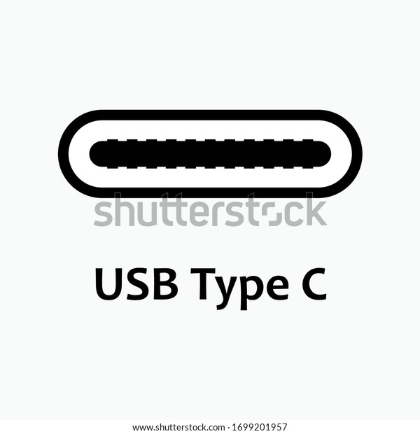 Usb Port Icon Type C Text Stock Vector (Royalty Free) 1699201957 ...