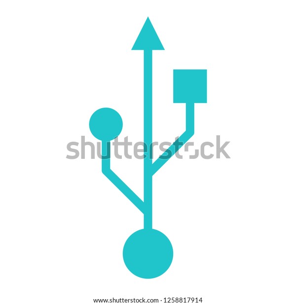 USB port symbol Universal Serial Bus sign. This design graphic element ...