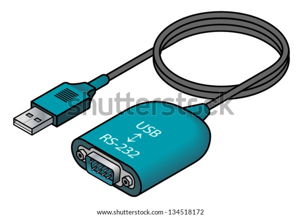 Usb Rs232 Serial Db9 Converteradapter Stock Vector (Royalty Free ...