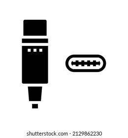 Usb Type C Glyph Icon Vector Stock Vector (Royalty Free) 2129862230 ...