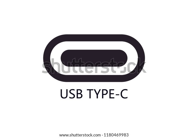 Usb Type C Port Icon Stock Vector (Royalty Free) 1180469983