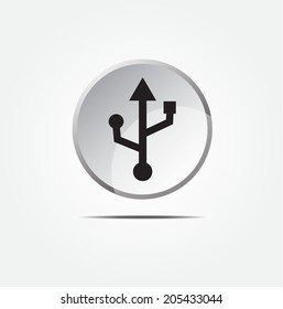 No Usb Sign Icon Simple Thin: vector de stock (libre de regalías ...