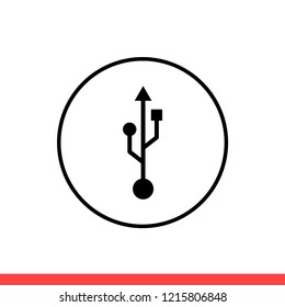Usb Vector Icon Port Symbol Simple Stock Vector (Royalty Free) 1215806848