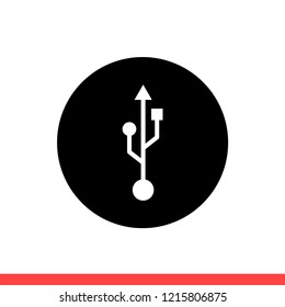 Usb Vector Icon Port Symbol Simple Stock Vector (Royalty Free) 1215806848