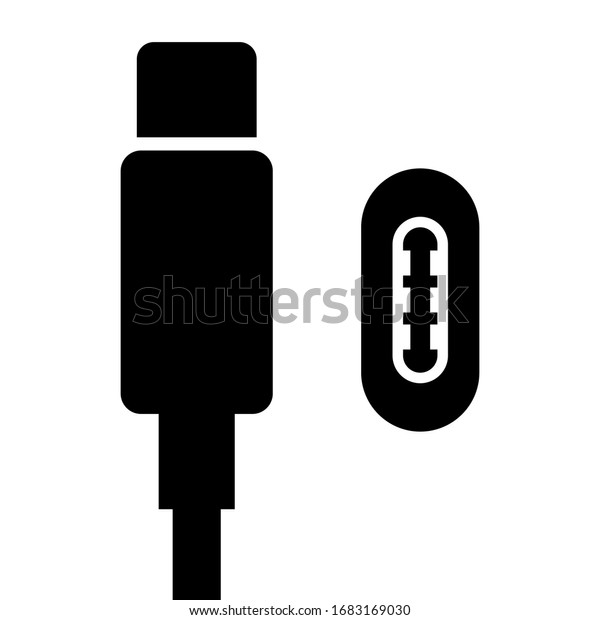 Usbc Cable Display Top Front Connector Stock Vector (Royalty Free ...
