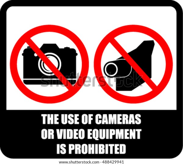 Use Cameras Video Equipment Prohibited Stock Vector (Royalty Free ...