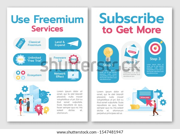 Use Freemium Services Brochure Template Subscribe Stock Vector (Royalty ...