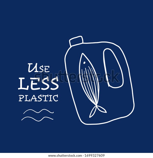Use Less Plastic Concept Art Fish Stock Vector (Royalty Free ...