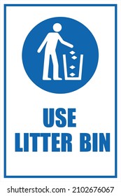 Use Litter Bin Sign Vector Design Stock Vector (Royalty Free ...