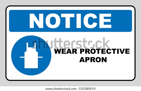 Use Protective Apron Mandatory Sign Text Stock Vector (Royalty Free ...