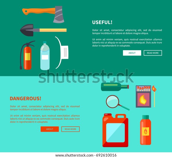Useful Dangerous Firerelated Objects Set Posters Stock Vector (Royalty ...