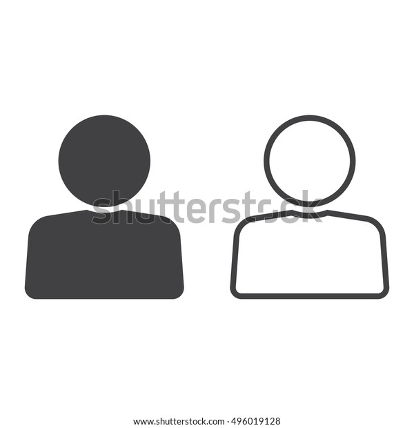 User Account Line Icon Person Outline Stock Vector (Royalty Free ...