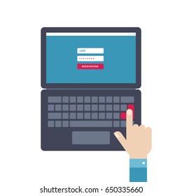 User Account Profile Registration Concept Hand Stock Vector (Royalty ...