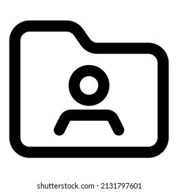 User Folder Icon Black Color Stock Vector (Royalty Free) 2131797601 ...