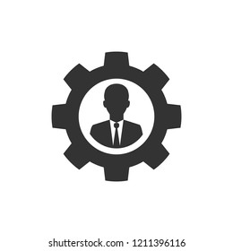 User Gear Icon Vector Illustration Flat Stock Vector (Royalty Free ...