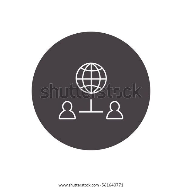User Globe Connection Outline Icon Vector Stock Vector (Royalty Free ...