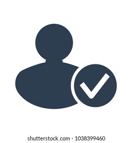 User Icon Check Mark Glyph On Stock Vector (Royalty Free) 1038399460 ...