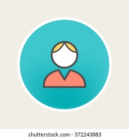 User Icon Green Sticker On Gray Stock Vector (Royalty Free) 372243883 ...