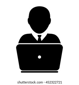 User Icon Laptop Computer Glyph Vector Stock Vector (Royalty Free ...