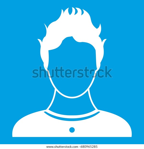 User Icon White Isolated On Blue Stock Vector (Royalty Free) 680965285 ...