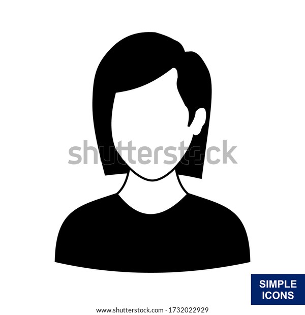 User Icon Woman Female Vector Flat Stock Vector (Royalty Free ...