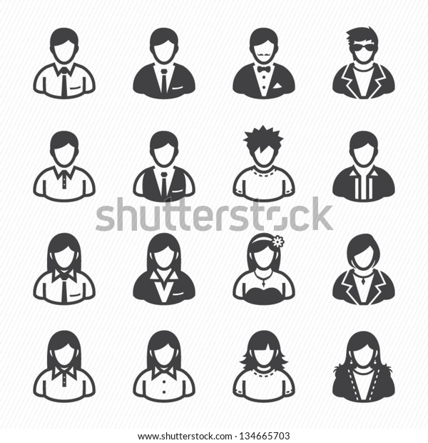 User Icons People Icons White Background Stock Vector (Royalty Free ...
