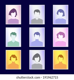 User Icons Set Isolated On Dark Stock Vector (Royalty Free) 191962715 ...