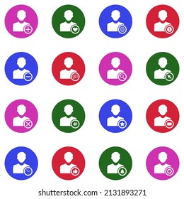 User Icons White Flat Collection Circle Stock Vector (Royalty Free ...