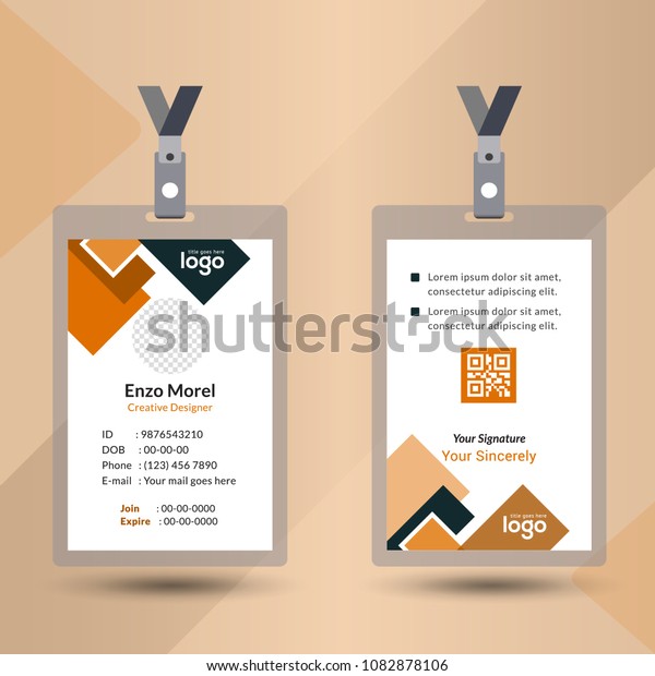 User Id Card Realistic Set Male Stock Vector (Royalty Free) 1082878106
