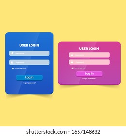 Blue Login Form Template Design Vector Stock Vector (Royalty Free ...