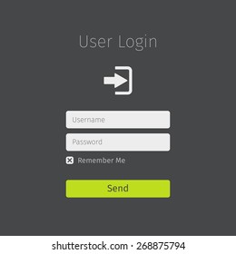 Minimal User Login Form Menu Page Stock Vector (Royalty Free ...