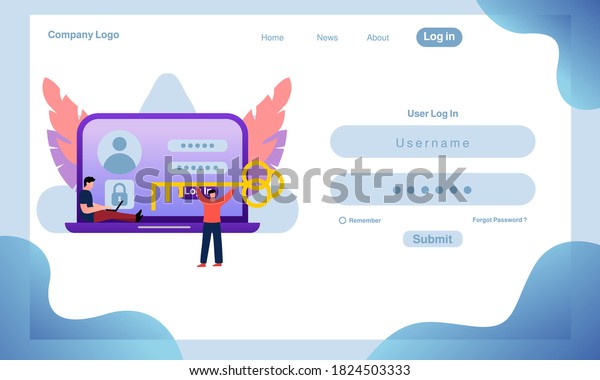 User Login Illustration People Register Online Stock Vector (Royalty ...