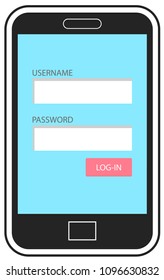 User Login Screen On Mobile Phone Stock Vector (Royalty Free ...