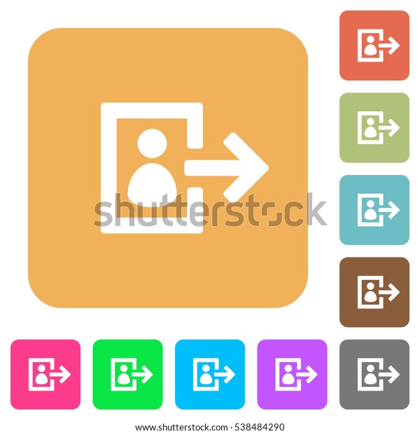 User Logout Icons On Rounded Square Stock Vector (Royalty Free ...